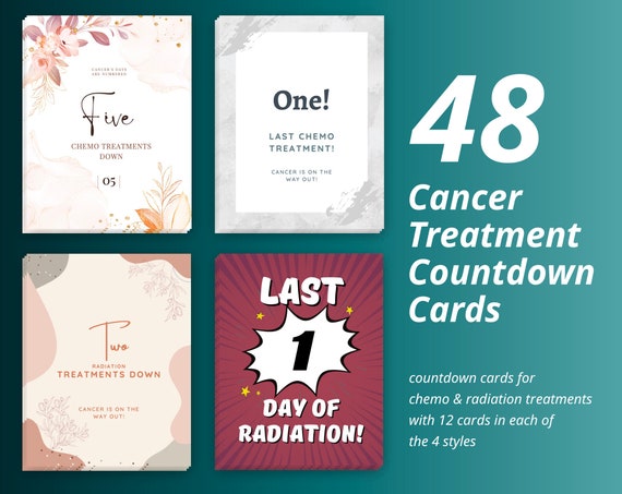Chemo and Radiation Countdown Cards / Cancer Treatment Card | Etsy
