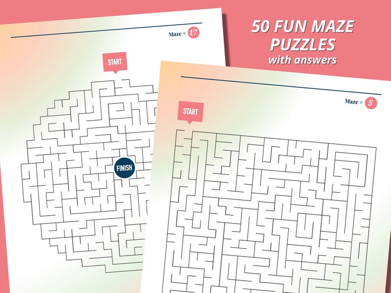 50 Mazes for Seniors: Brain Games & Puzzles (digital Download) - Etsy