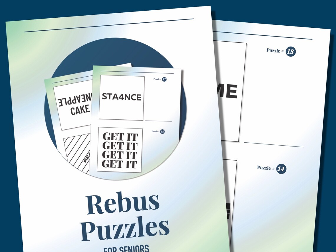 Rebus Puzzles for Seniors: 50 Brain Teasers (digital Download) - Etsy