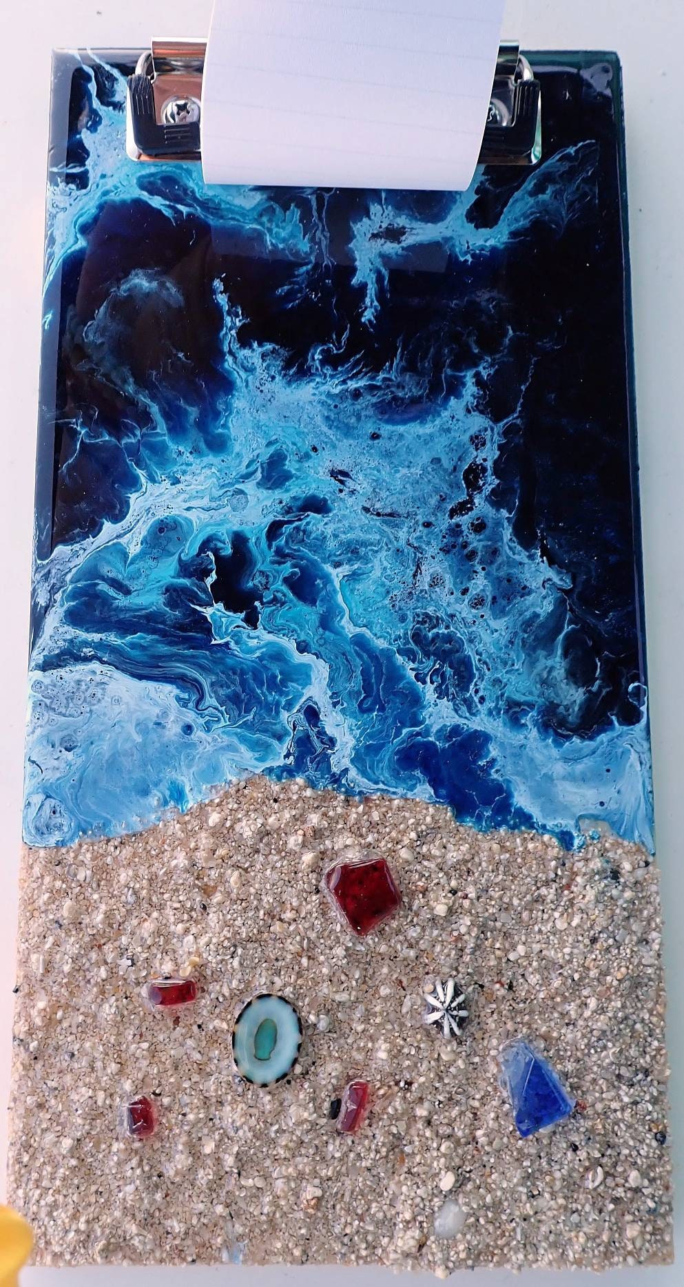 Notepad Clipboard, Epoxy Ocean Waves. Wall Hang or Magnets Option - Etsy