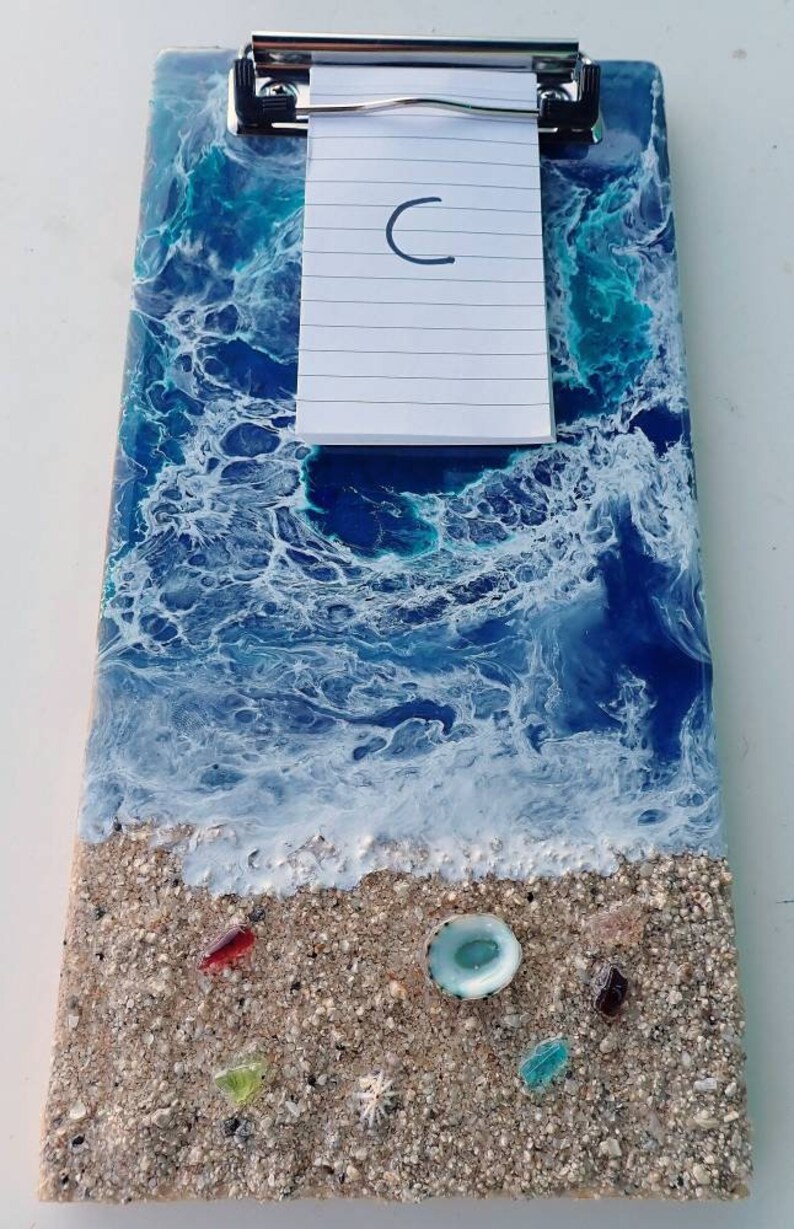 Notepad Clipboard, Epoxy Ocean Waves. Wall Hang or Magnets Option - Etsy