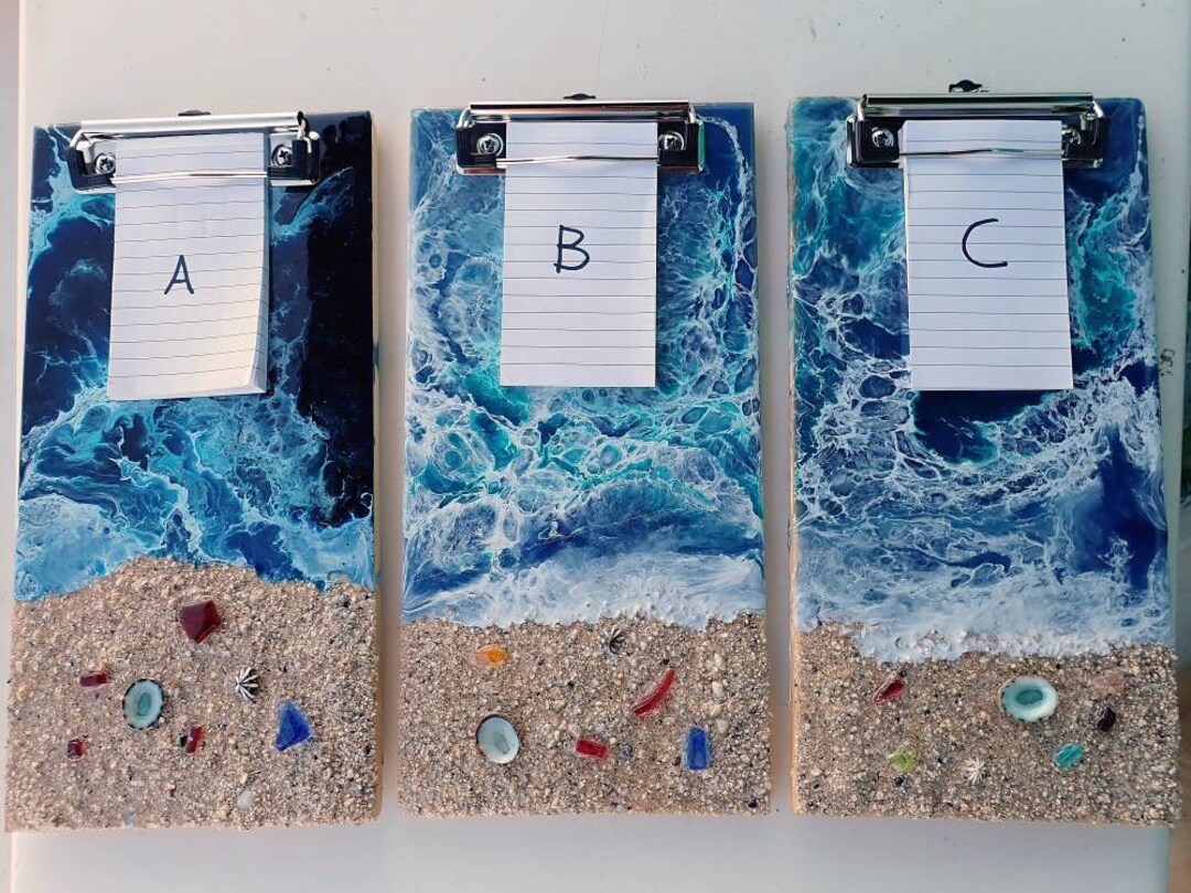 Notepad Clipboard, Epoxy Ocean Waves. Wall Hang or Magnets Option - Etsy