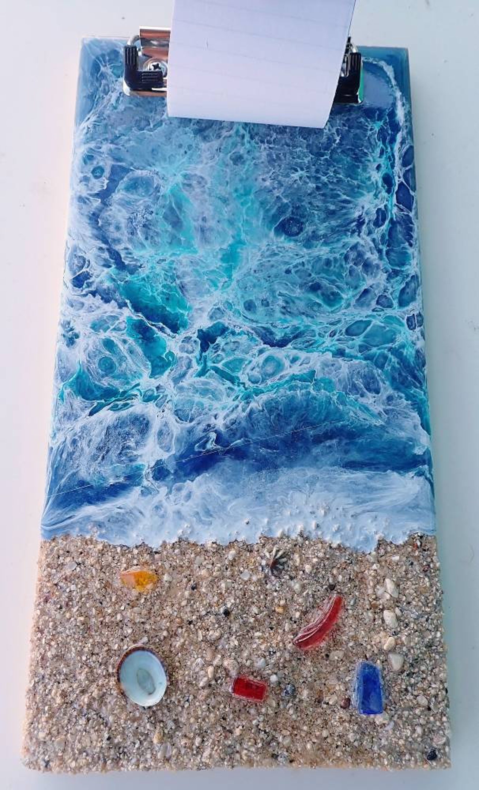 Notepad Clipboard, Epoxy Ocean Waves. Wall Hang or Magnets Option - Etsy