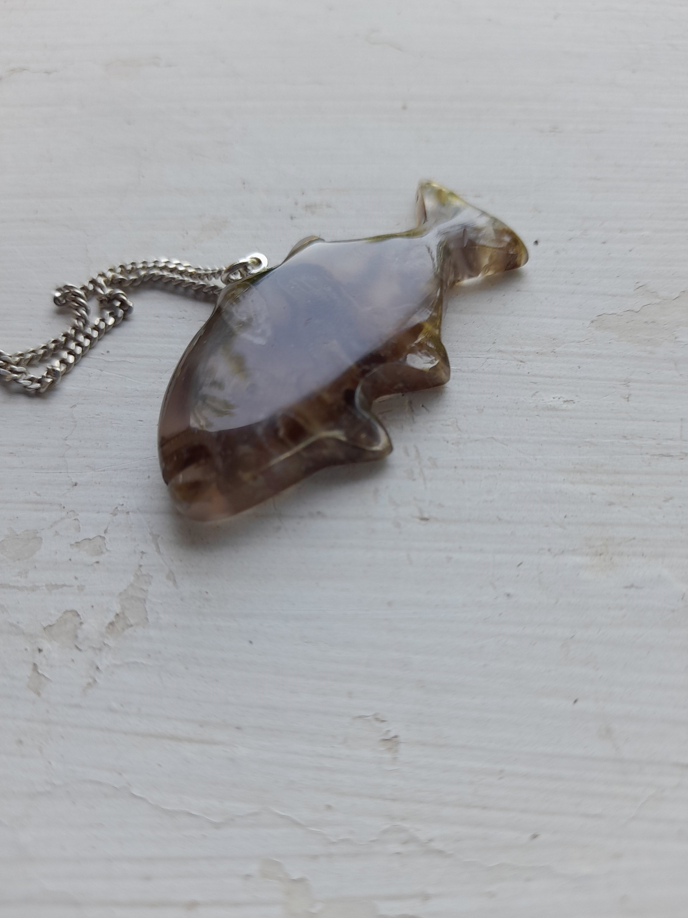 Hand Carved Stone Grouper Fish Necklace - Etsy