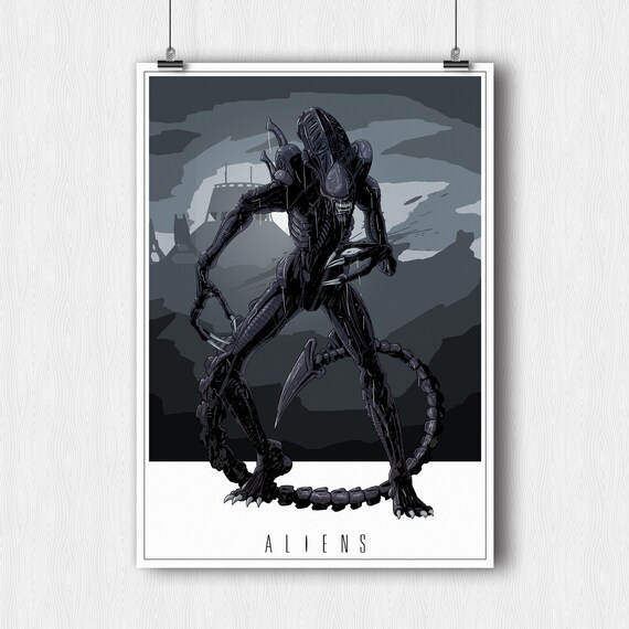 Aliens Movie Poster Illustration A4/A3 UNFRAMED | Etsy