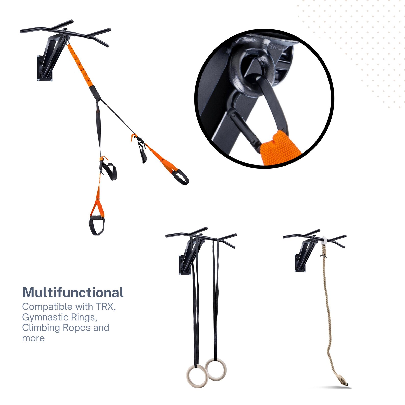 Ninja Bar X Pull up Bar & Dip Station With Interchangeable Attachments ...