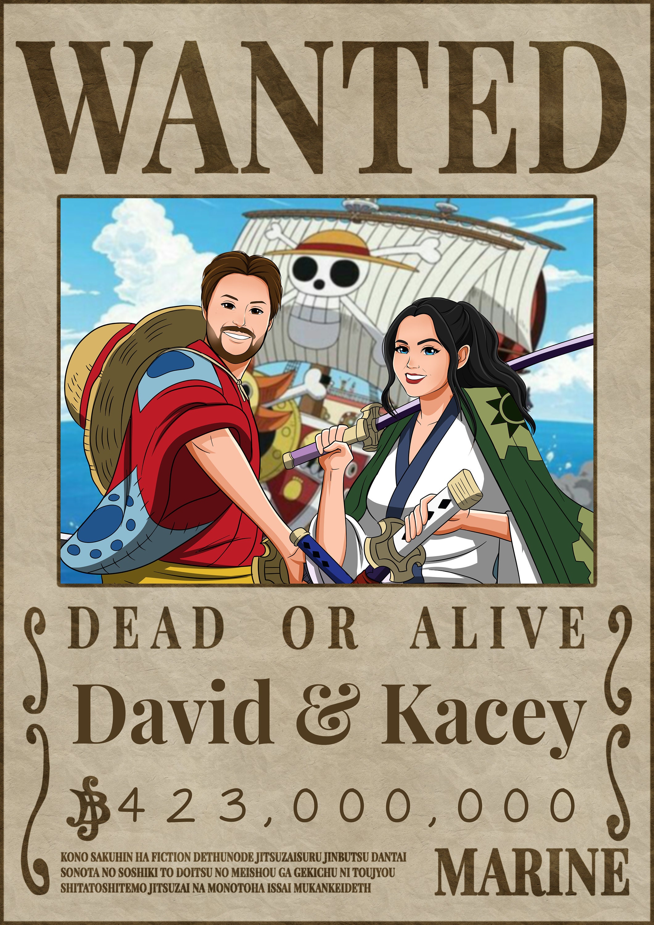 Custom Wanted Poster, Anime Commission, Anime Style Portrait, Turn Me ...