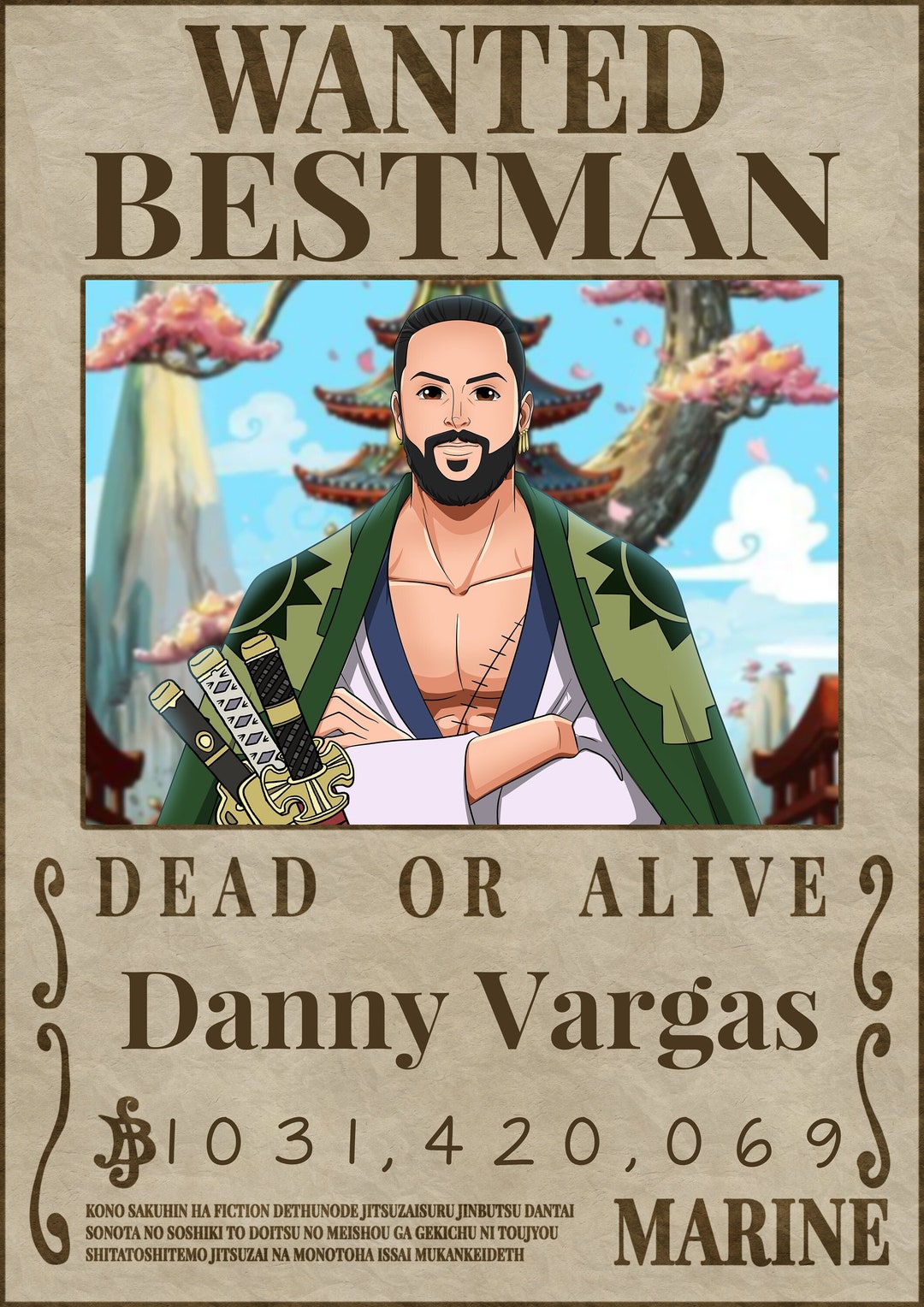 Custom Wanted Poster, Anime Commission, Anime Style Portrait, Turn Me ...