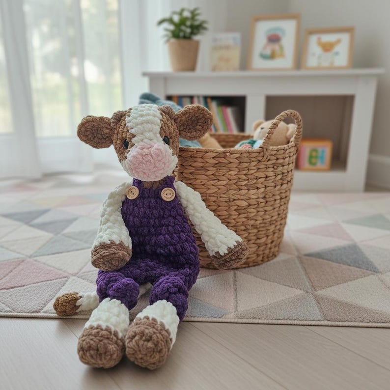 COW SNUGGLER: 1st Birthday Gift, Stuffed Animals, Nursery Decor, Baby ...