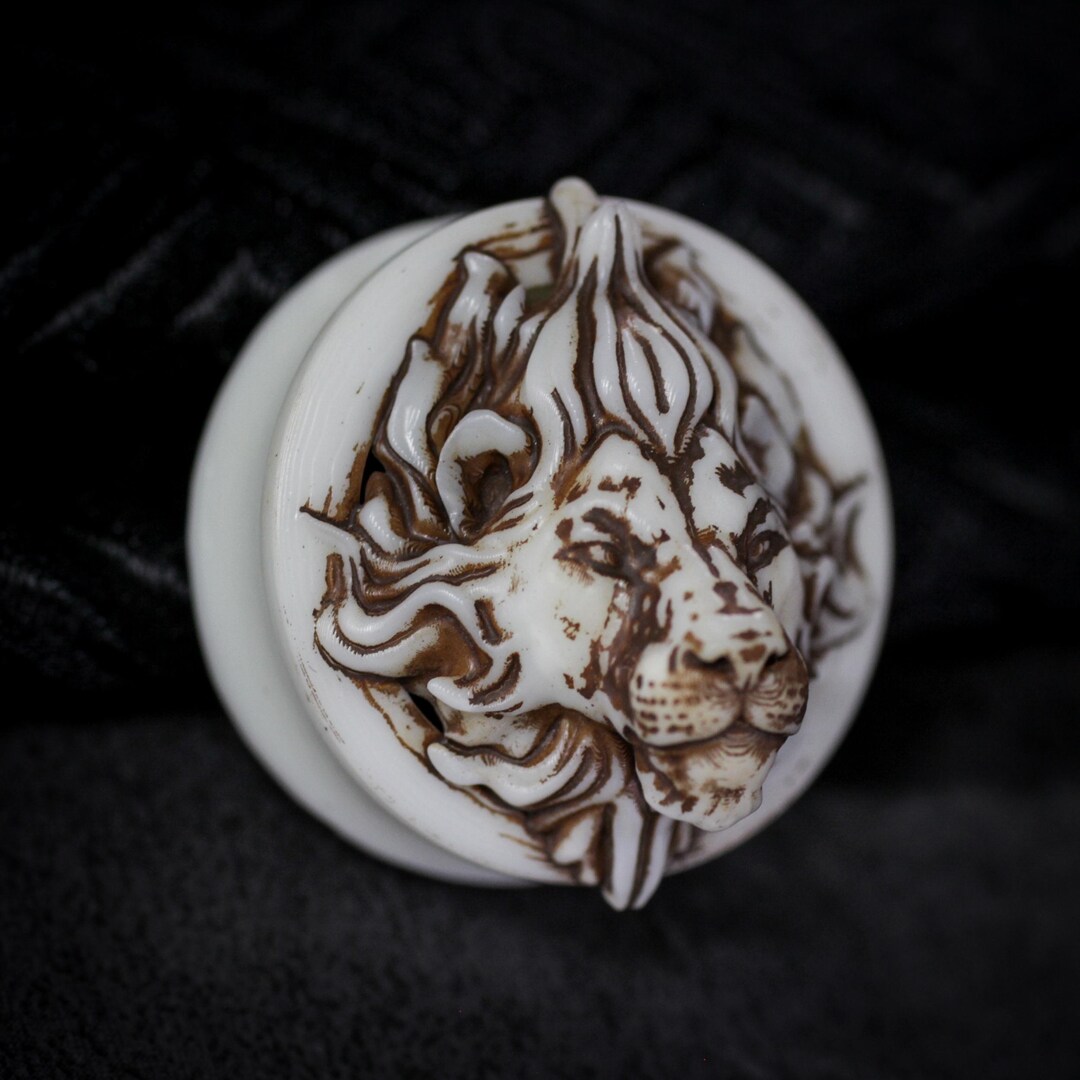 Lion Head Ear Plug: Faux Bone Tribal Gothic Jewelry - Etsy
