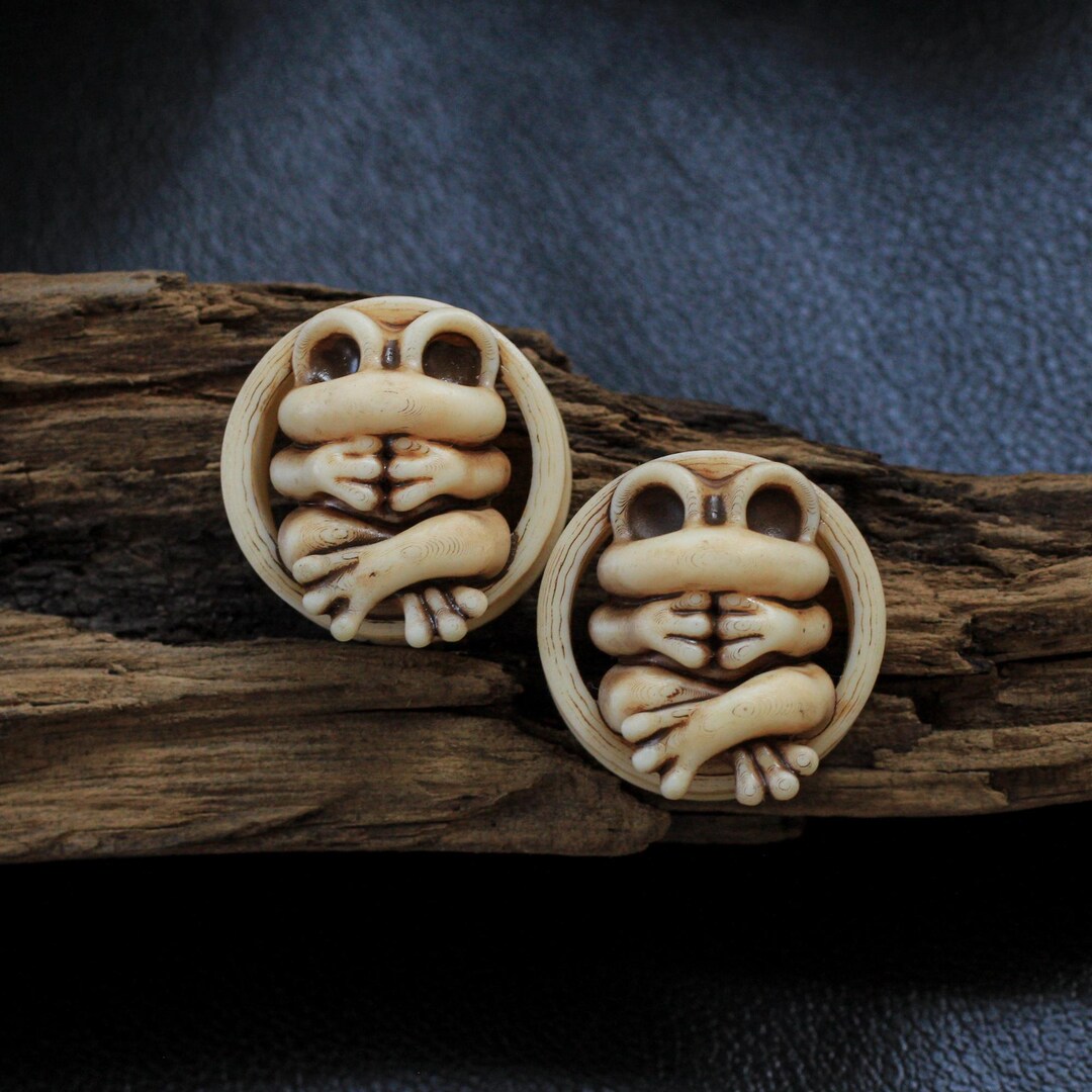 Zen Frog Ear Gauges--3d Printed Resin Meditation Plugs--handmade Boho ...