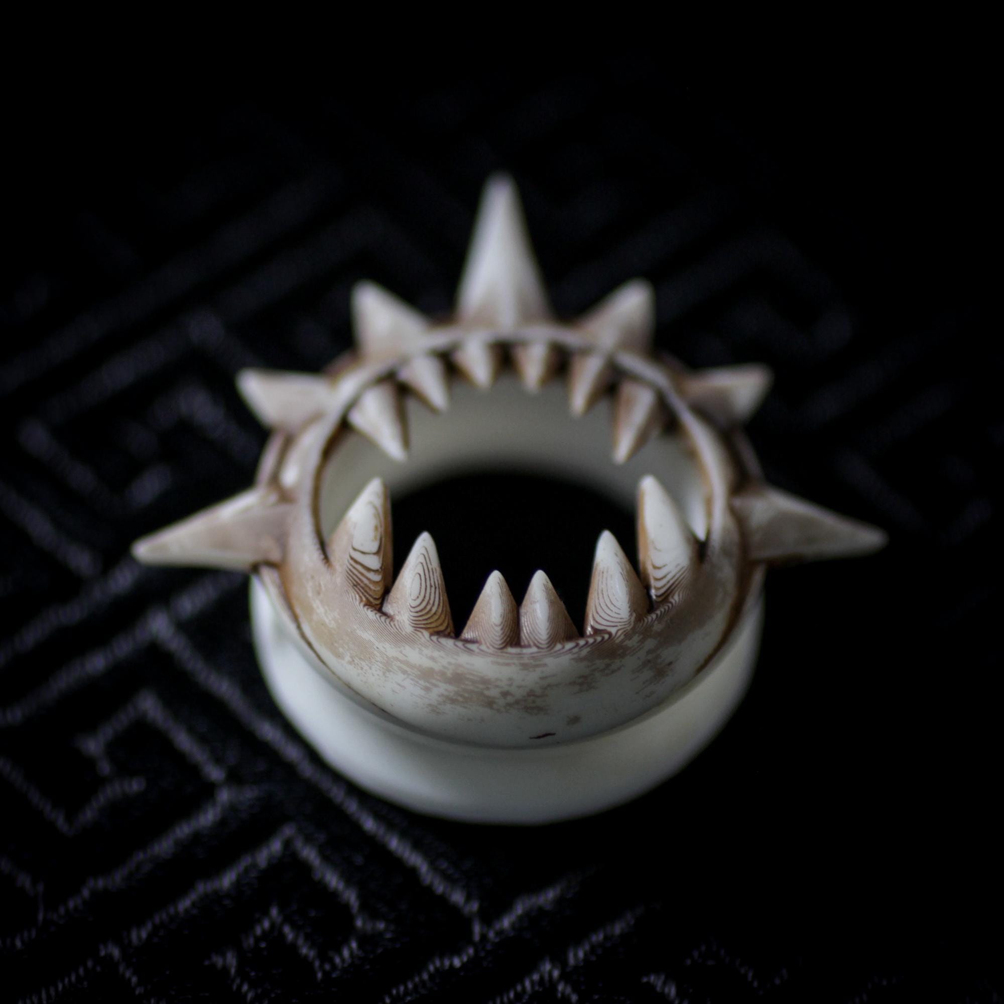 Mouth of Hell Ear Tunnels: Gothic Spike Plugs, Bone Texture Resin or ...