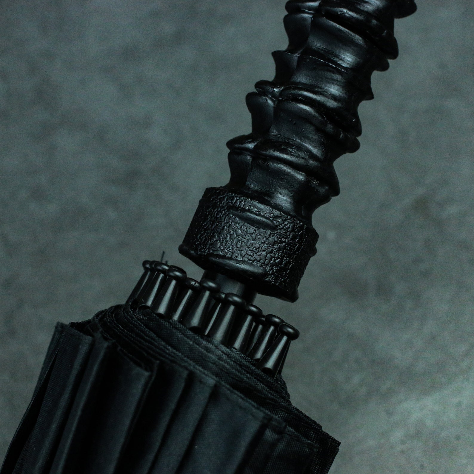 Spine Umbrella Handle Black Umbrella, Custom Skull DIY Umbrella Handle ...