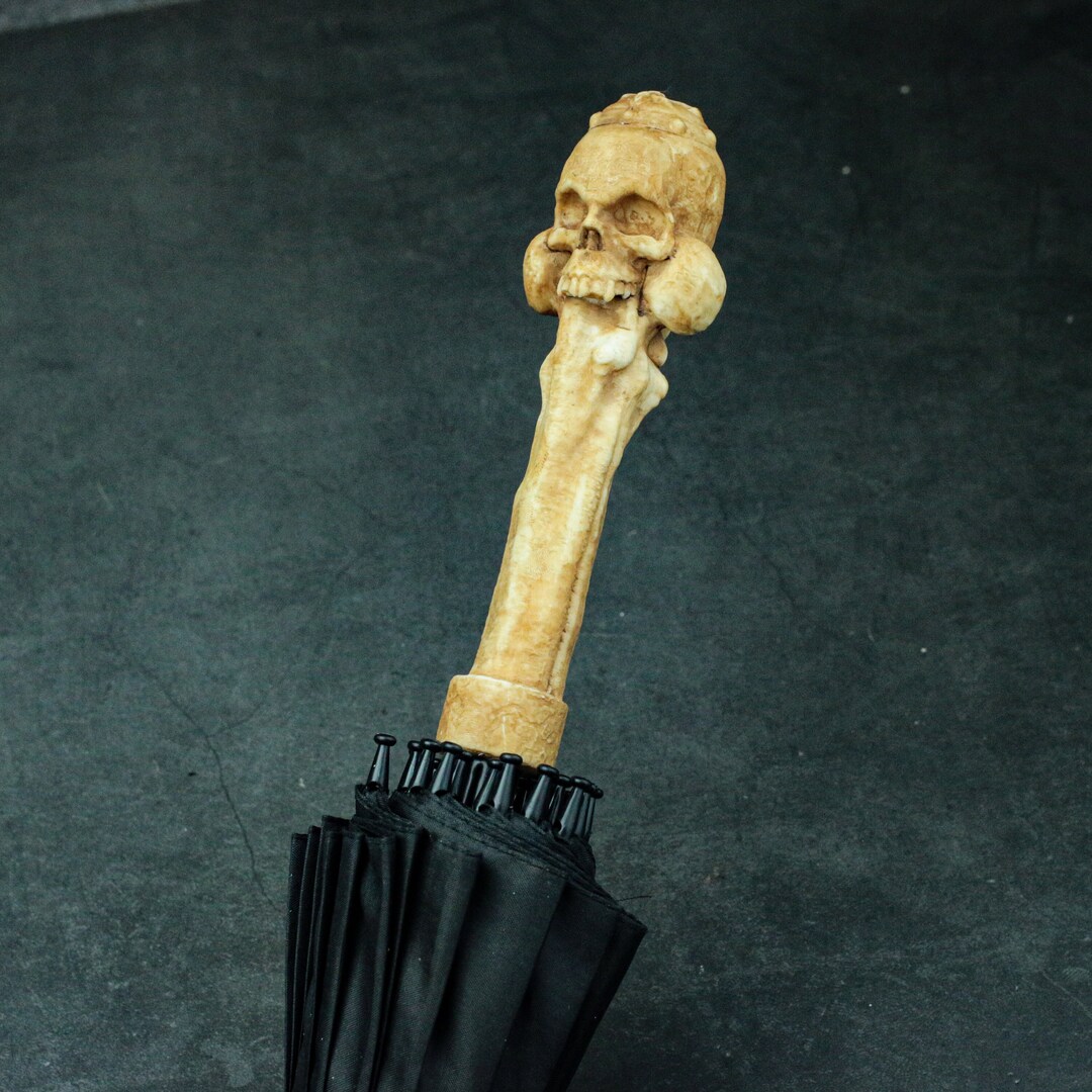 Iris Skull Gothic Umbrella Handle Vintage Straight Umbrella ...