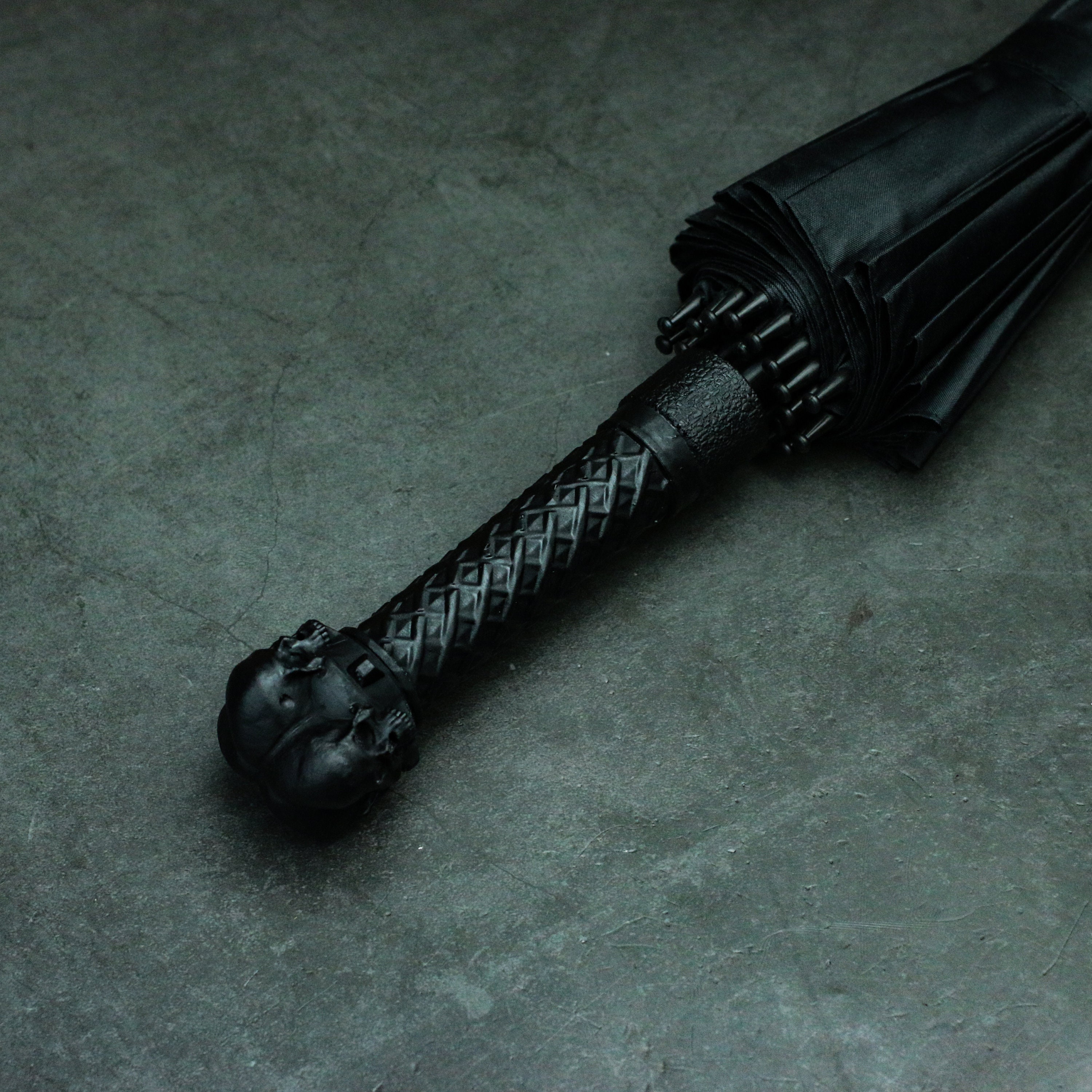 Four Skull Handle Black Umbrella, Custom Skull DIY Umbrella Handle ...