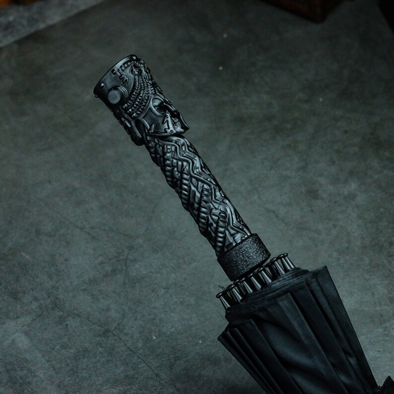 Mayan Sacrificial Umbrella Handle Black Umbrella, Custom Skull DIY ...