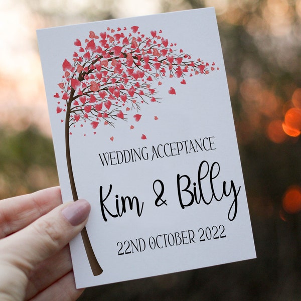 Wedding Acceptance Card - Etsy UK
