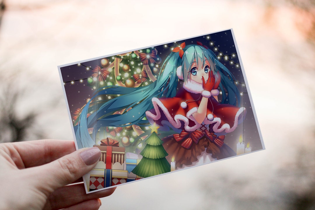 Personalized Anime Christmas Card, Festive Holiday Card - Etsy UK