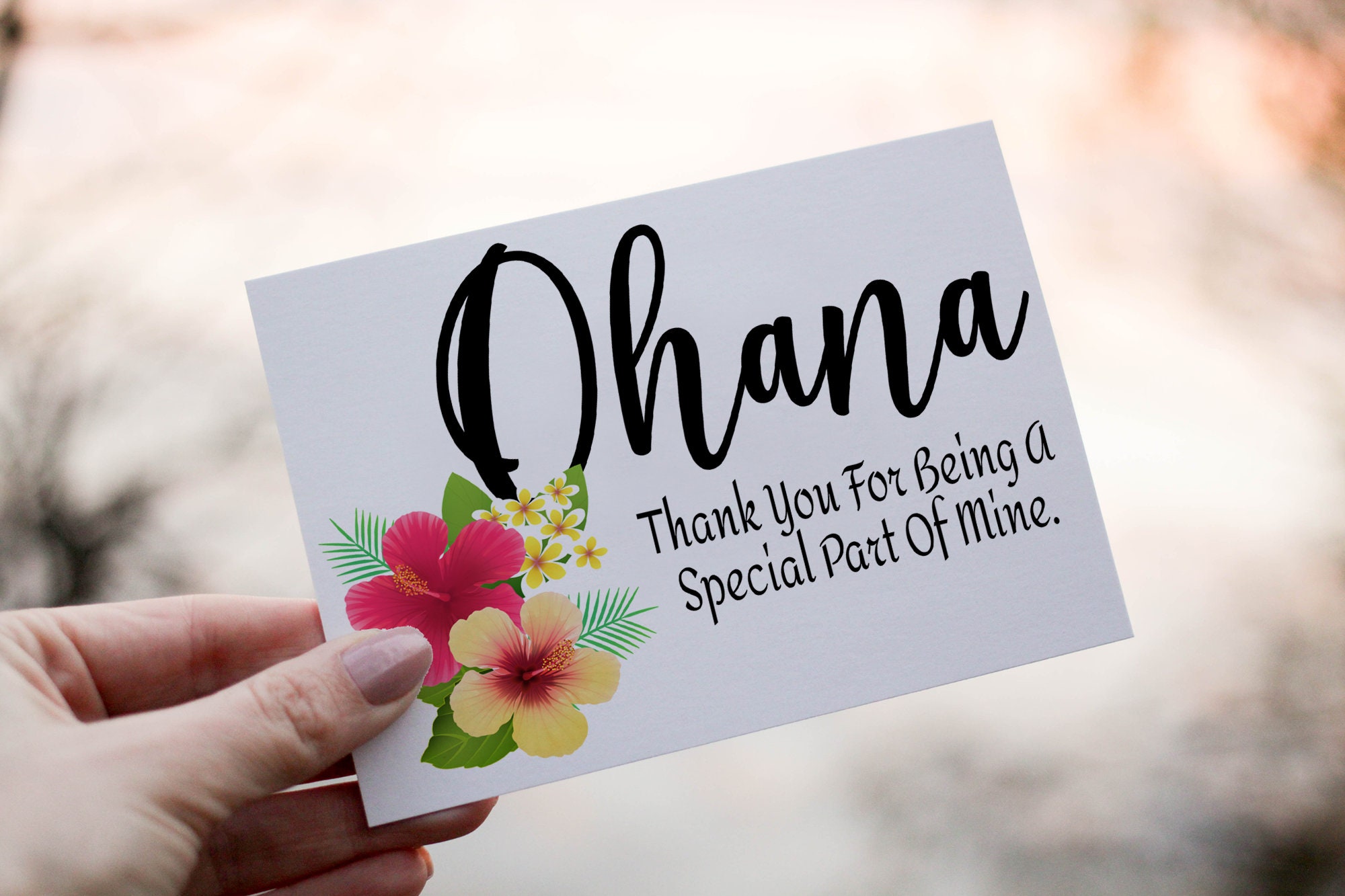Hawaiian Ohana Birthday Card, Hawaii Text Birthday Card, Personalized ...