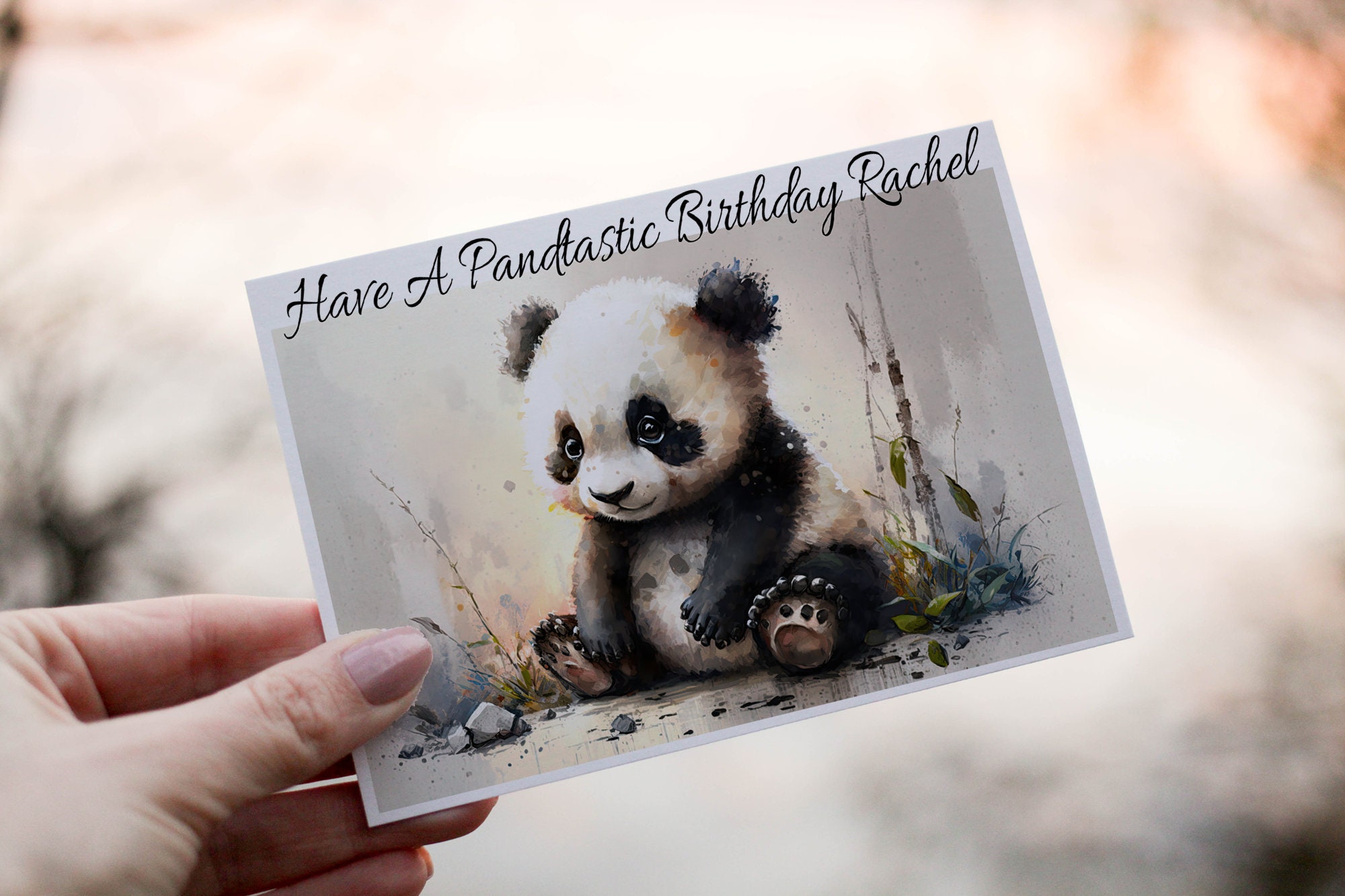 Personalized Panda Birthday Card: Bear Birthday Card - Etsy