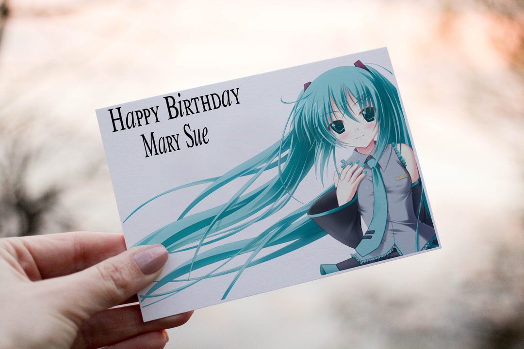 Personalized Miku Anime Birthday Card - Etsy