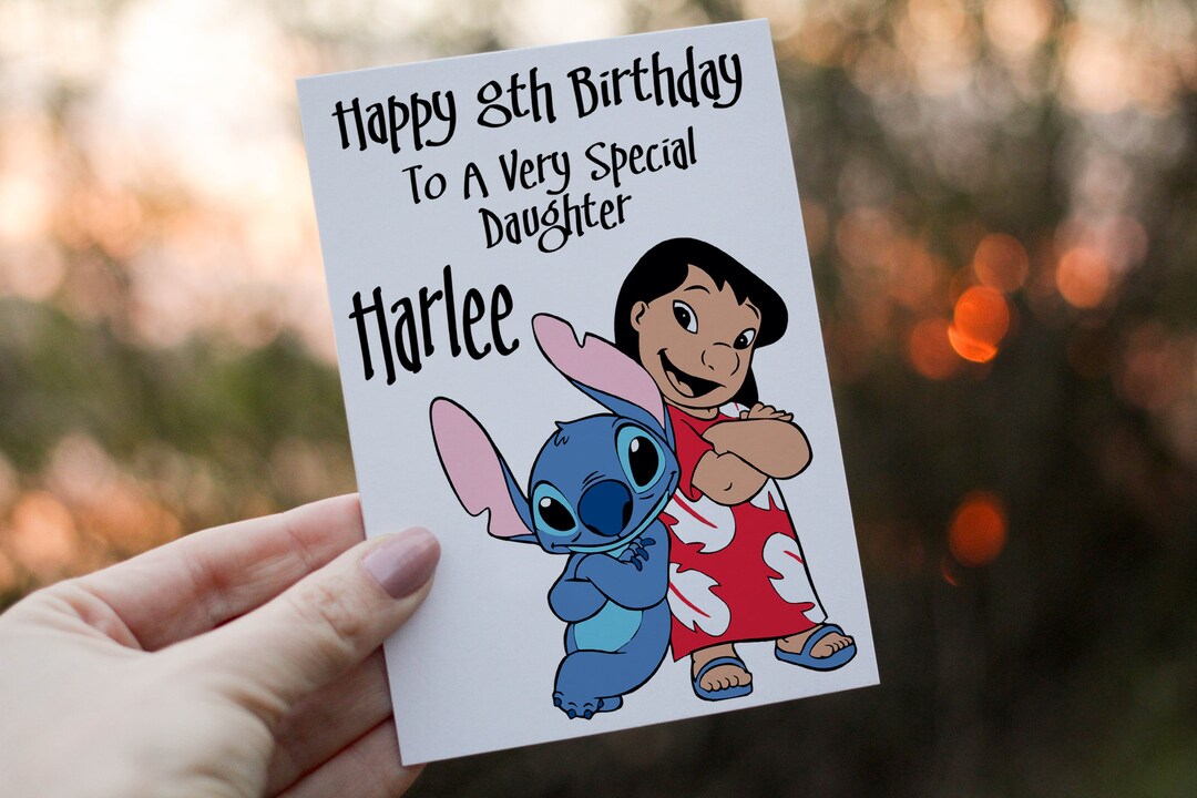 Lilo & Stitch Daughter Birthday Card, Card for Daughter, Special ...