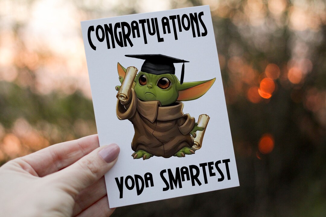 Yoda Smartest Graduation Card, Your Graduating Card, Personalised Card ...