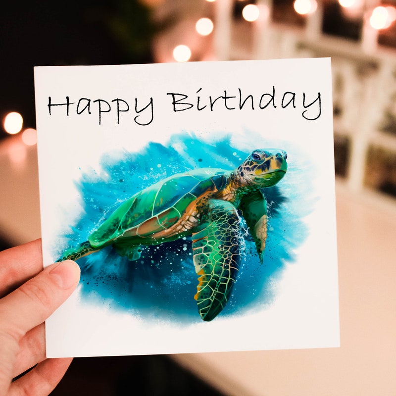 Turtle Birthday Card - Etsy