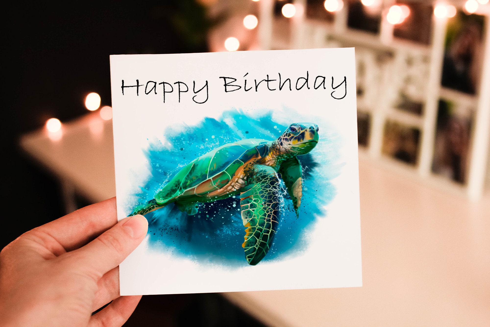 Turtle Birthday Card, Card for Friend, Turtle Greeting Card, Turtle ...