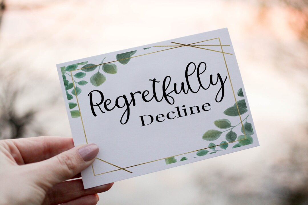 Personalized Wedding Regret Card, Party Invite Decline - Etsy