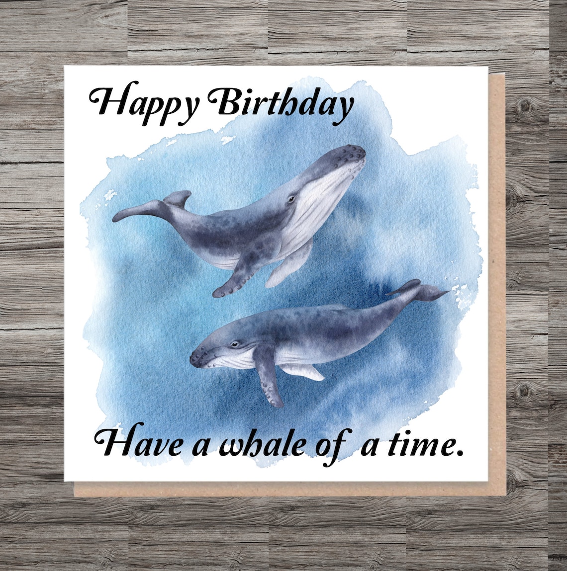 Humpback Whale Happy Birthday Card Whale Birthday Card | Etsy
