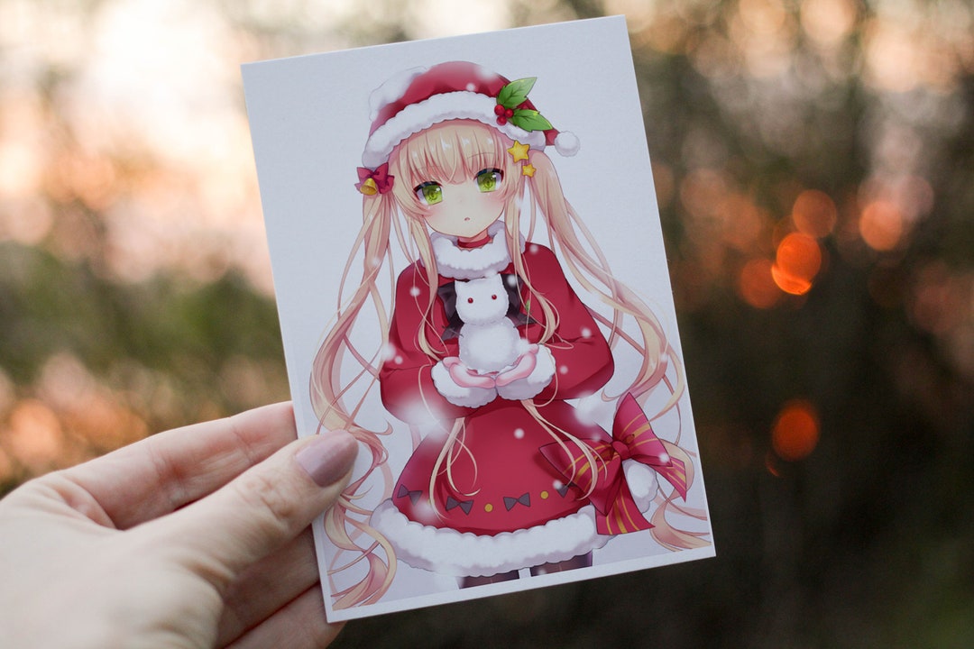Anime Christmas Card, Personalized Card for Christmas, Festive Card ...