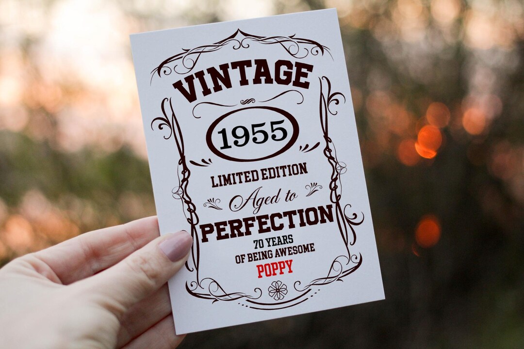 Vintage Birthday Card, Card for Birthday, Aged to Perfection Card ...