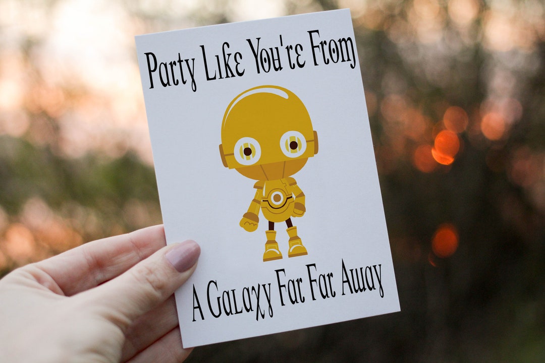 Droid Birthday Card, C3PO Card, Robot Birthday Card, Friend Birthday ...