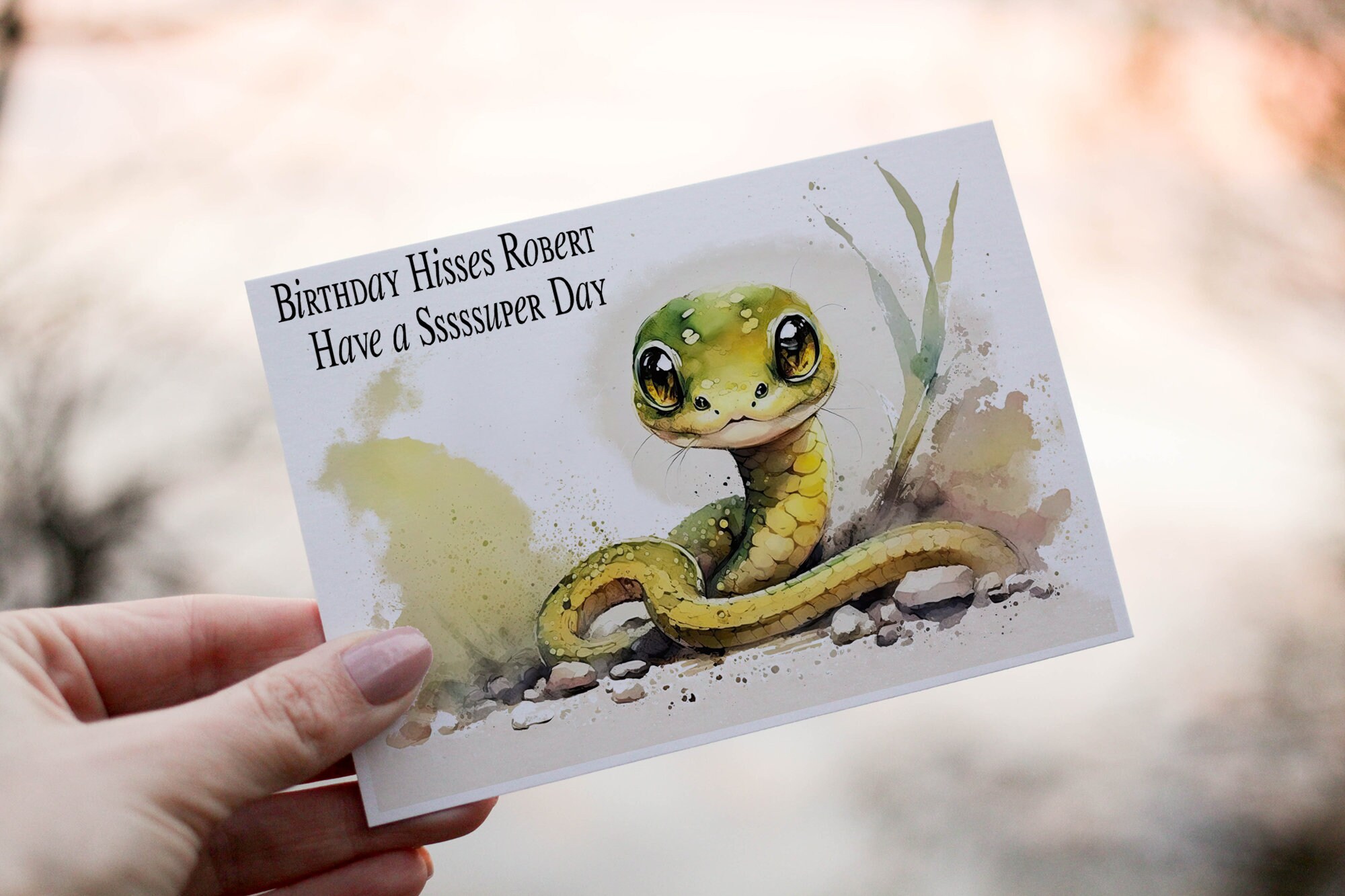 Snake Birthday Card, Snake Birthday Card, Personalized Snake Card ...