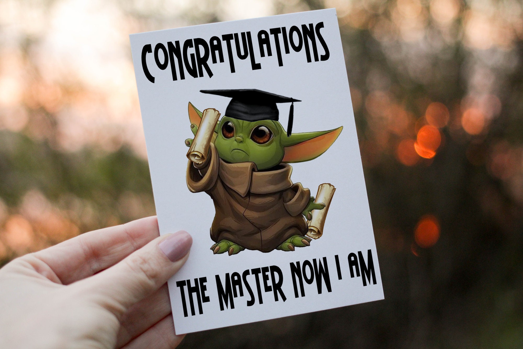 Yoda Masters Degree Graduation Card, Your Graduating Card, Personalised ...