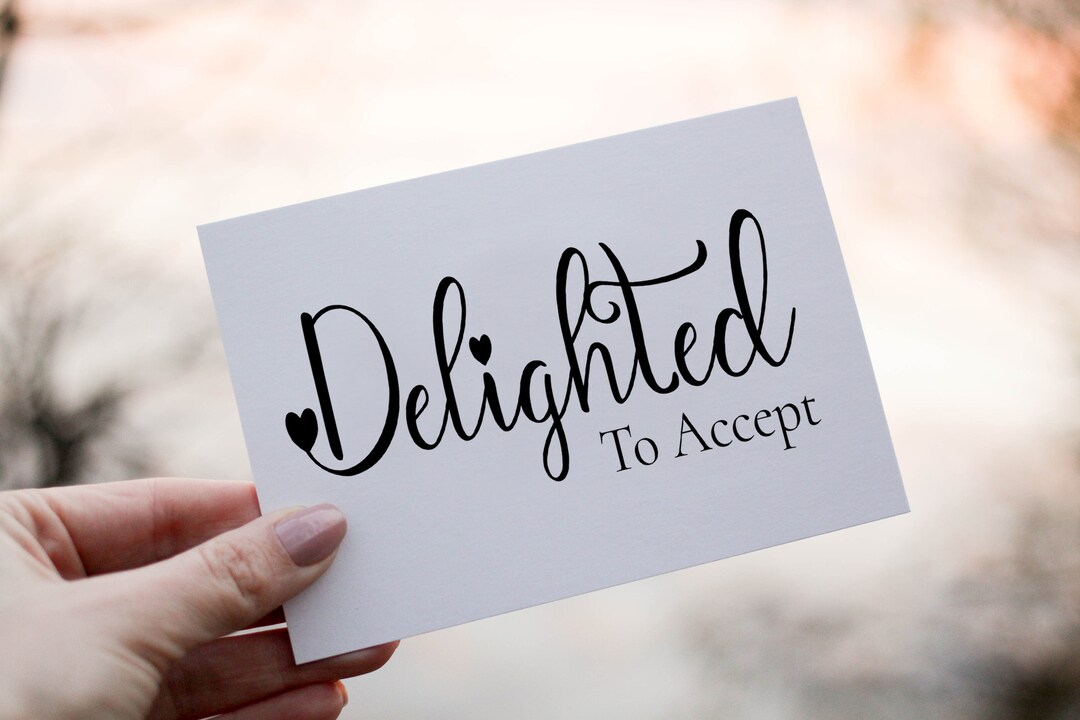 Wedding Acceptance Card, Personalised Wedding Stationery, Acceptance ...