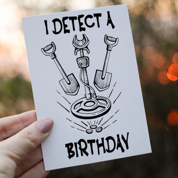 Metal Detecting Birthday Card - Etsy New Zealand