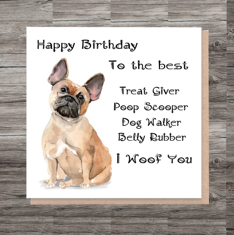 French Bulldog Birthday Card Dog Birthday Card Personalized - Etsy