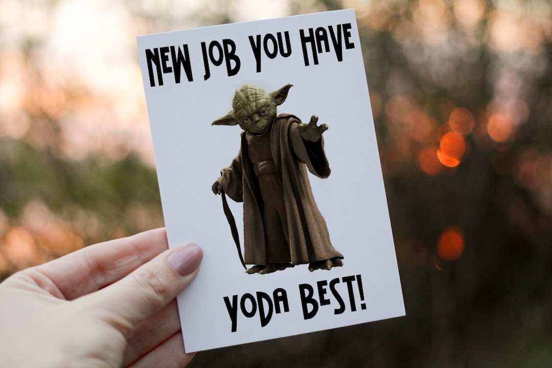 Yoda New Job Card, You're the Best Yoda New Job Card, Personalised Card ...