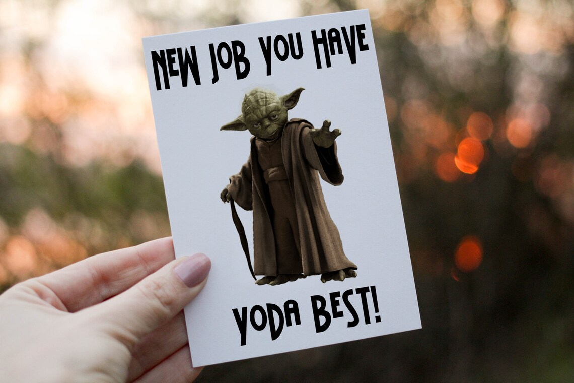 Yoda New Job Card, You're the Best Yoda New Job Card, Personalised Card ...