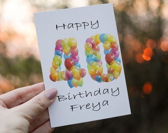 Happy 40th Birthday Name Card Custom Birthday Card 40 - Etsy