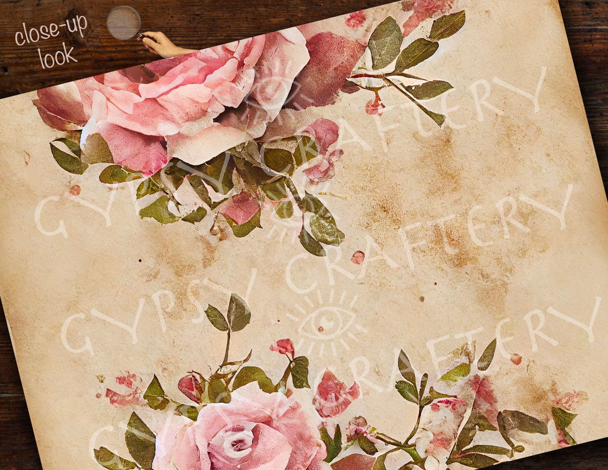 Grunge Roses Junk Journal Papers Printable Journal Pages - Etsy