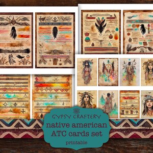 Native American ATC Cards, Junk Journal Cards, Printable Journaling ...
