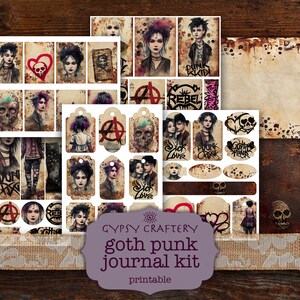 Goth Punk Junk Journal Kit, Digital Journal Kit, Junk Journal Printable ...