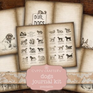 Dogs Junk Journal Kit, Printable Digital Kit, Ephemera Pack ...