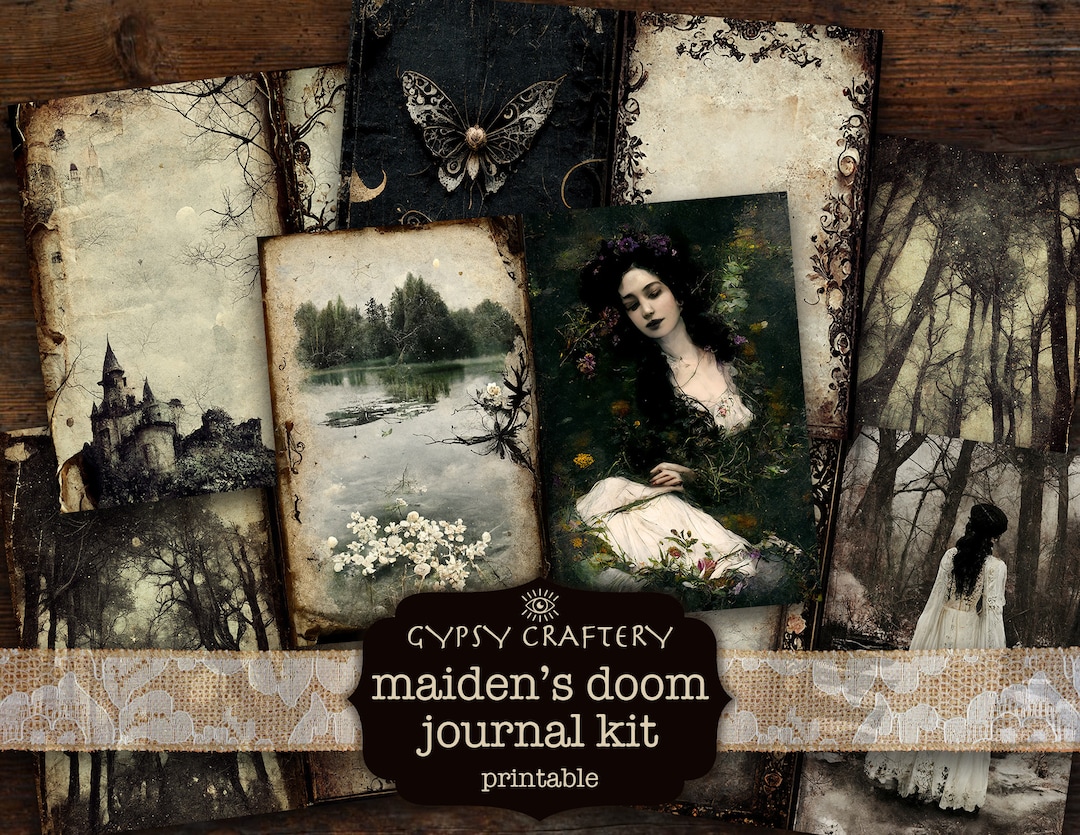 Maidens Doom Junk Journal Kit, Gothic Printable Pages, Vintage Ephemera ...