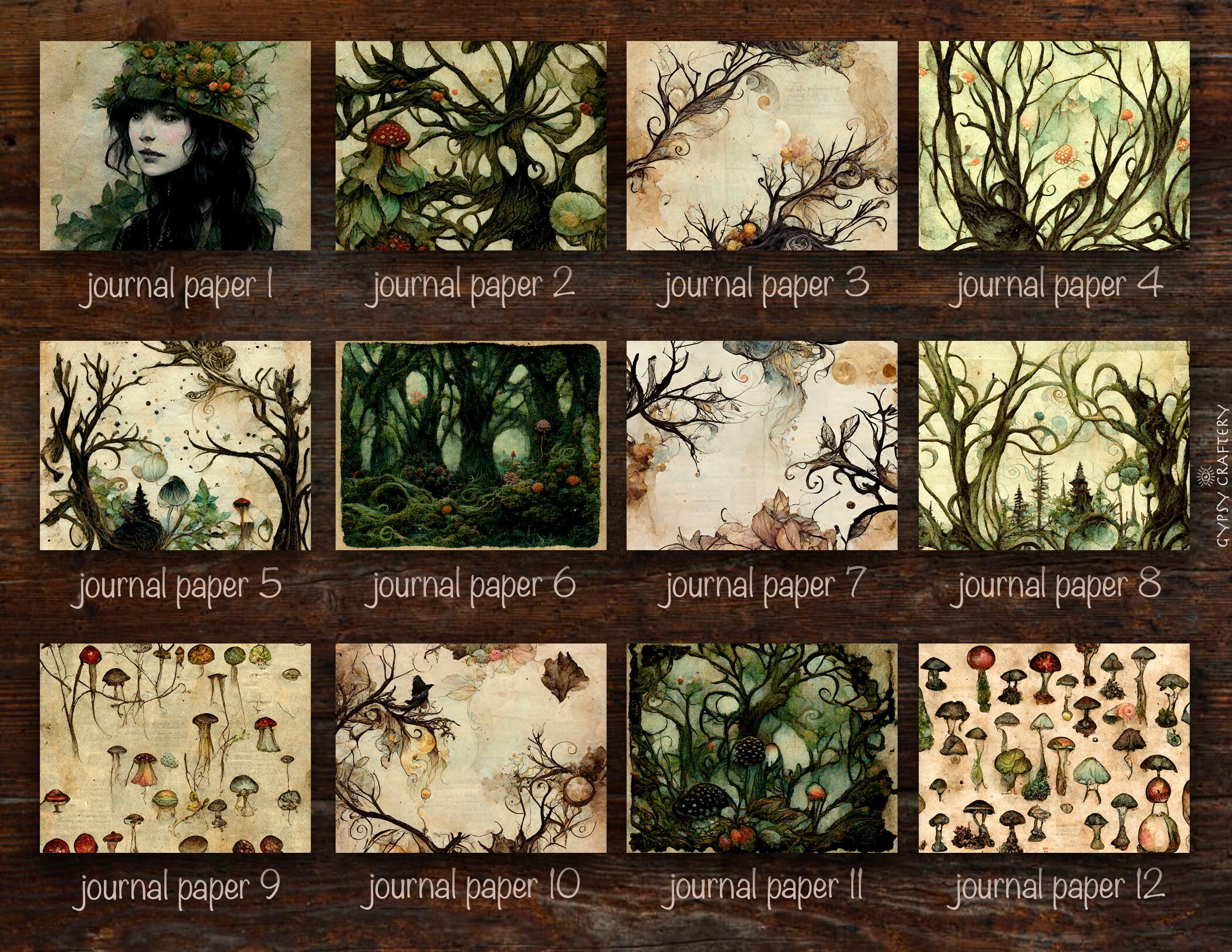 Forest Witch Junk Journal Papers Printable Journal Pages - Etsy