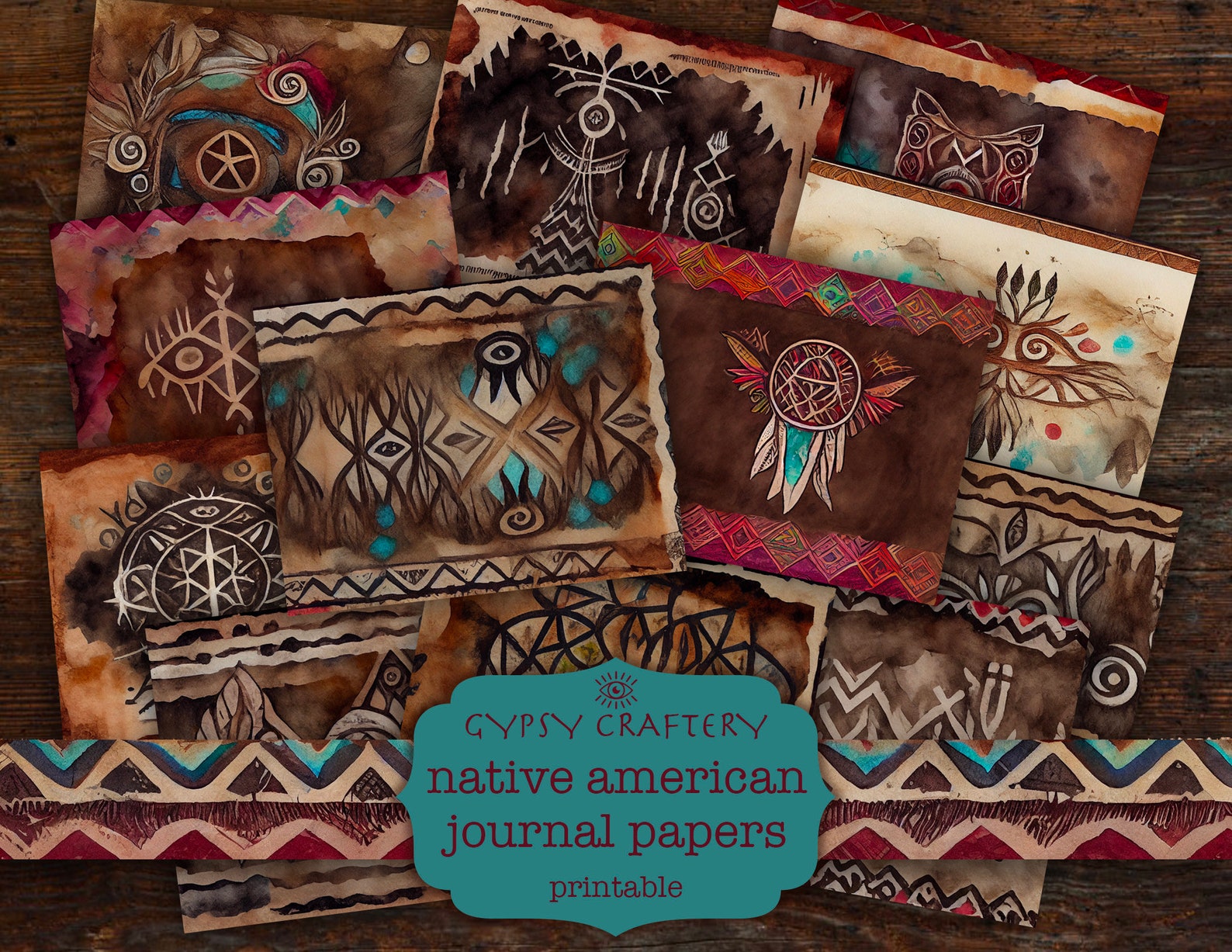 Native American Junk Journal Papers Printable Journal Pages - Etsy