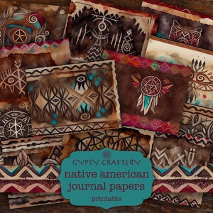 Native American Junk Journal Papers, Printable Journal Pages, Digital ...